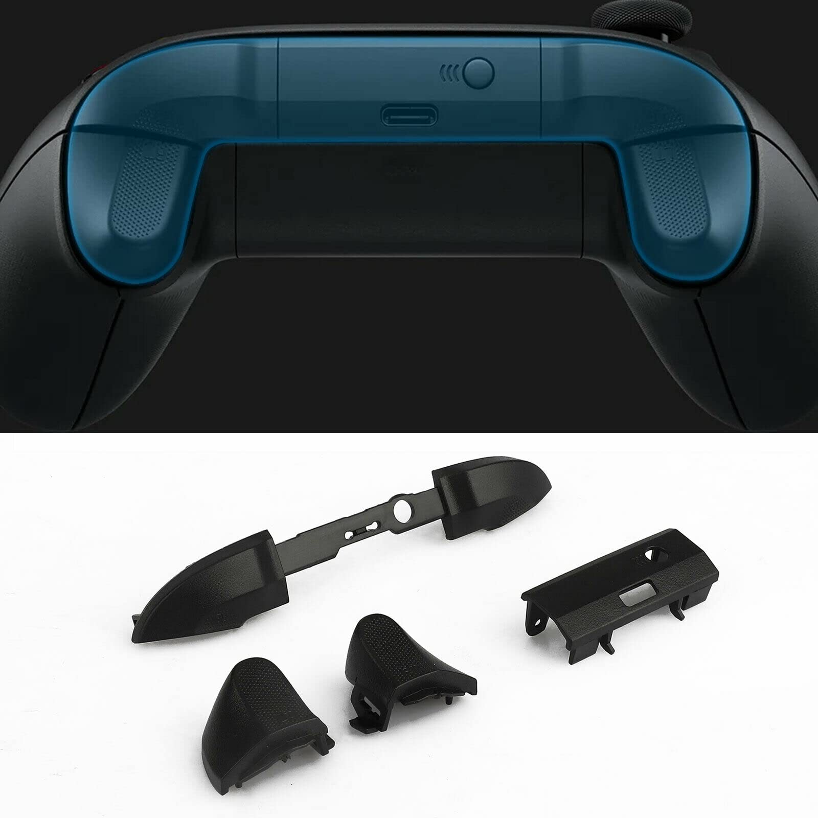 LB RB LT RT Bumper Trigger Button Shoulder with Top Middle Bar Replacement Kit Analog Caps for Xbox Series X S Controller