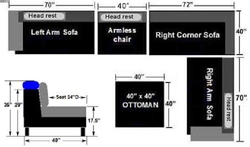Stendmar L Shape U Shape Reversible Modern Microfiber Fabric Sectional Couch Sofa Set S150D (S150DBK-Black, 142-182" L x 110-150" D x 35" H)