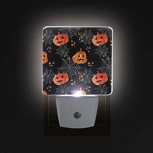 JSTEL Halloween Pumpkin Night Light Plug in Wall Decorative,Halloween Nightlights with Auto Dusk to Dawn Sensor, Halloween Night Lights Plug into Wall with Light Sensor,1