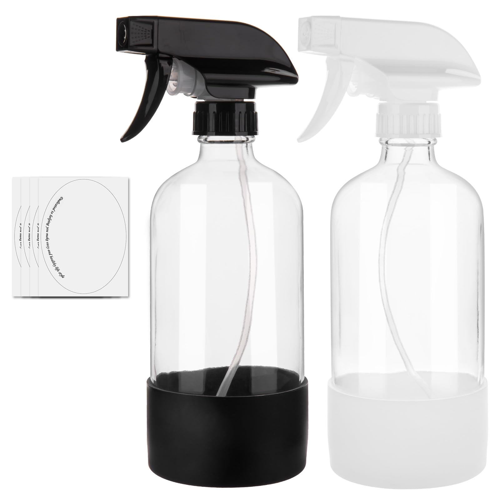 hmaimas Small Fine Mist Glass Spray Bottles For Essential Oils, Empty Frosted Amber Glass Spray Bottle (3.4oz, Set of 2)