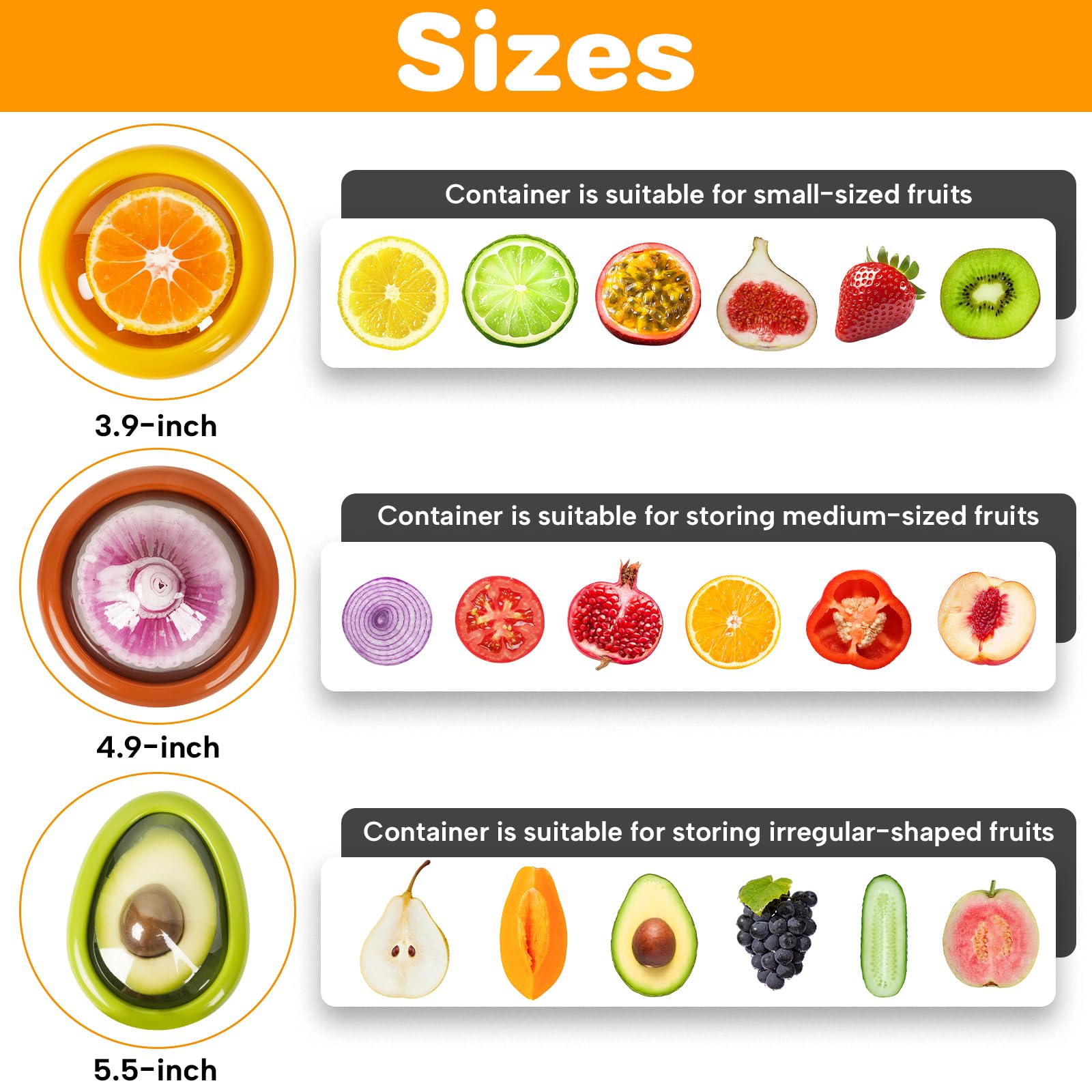 SUPODDK Onion Storage and Avocado Saver,Reusable Silicone Food Storage Container Set of 4, Perfect For Storing Tomatoes, Lemons, Garlic, and Other Fruit and Vegetable For Fridge