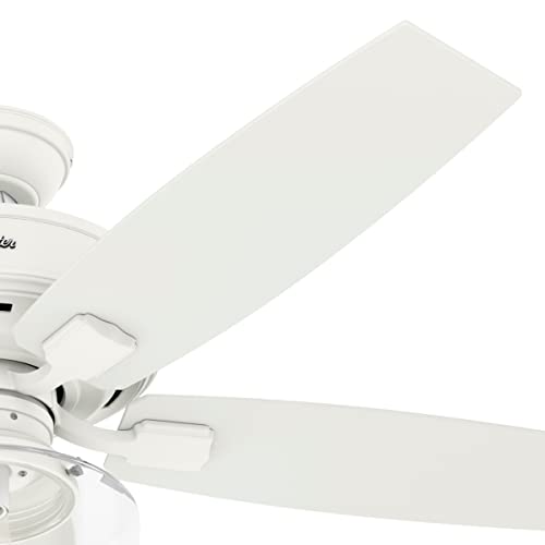 Hunter Fan Company, 50279, 52 inch Bennett Matte White Ceiling Fan with LED Light Kit and Handheld Remote