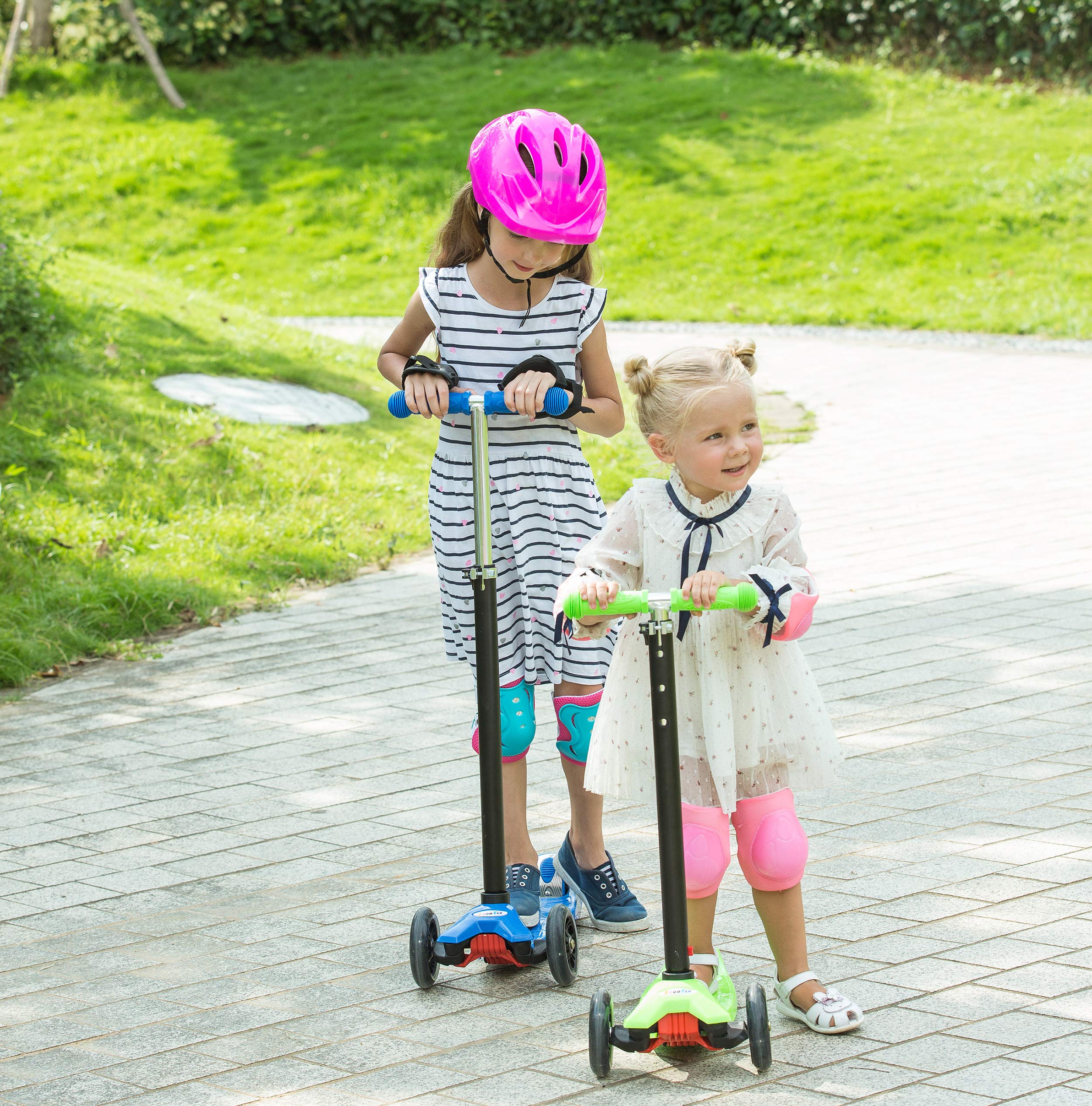 Hikole Scooter for Kids with 3 LED Wheels β Adjustable Height, Lean to Steer Design, 3 Wheels Kick Scooter for Girls & Boys 3-12 Years Old