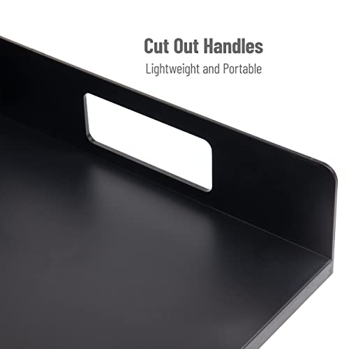 Mind Reader Utensil Napkin & Plate Holder, Silverware Organizer, Serving Tray, Plastic, 11.25"L x 15.25"W x 4.5"H, Black