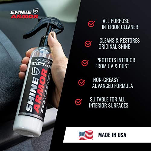 SHINE ARMOR Car Interior Cleaner & Leather Cleaner - Vehicle Detailing & Restoration, Cleaner & Conditioner Protector for Couches Car Interior
