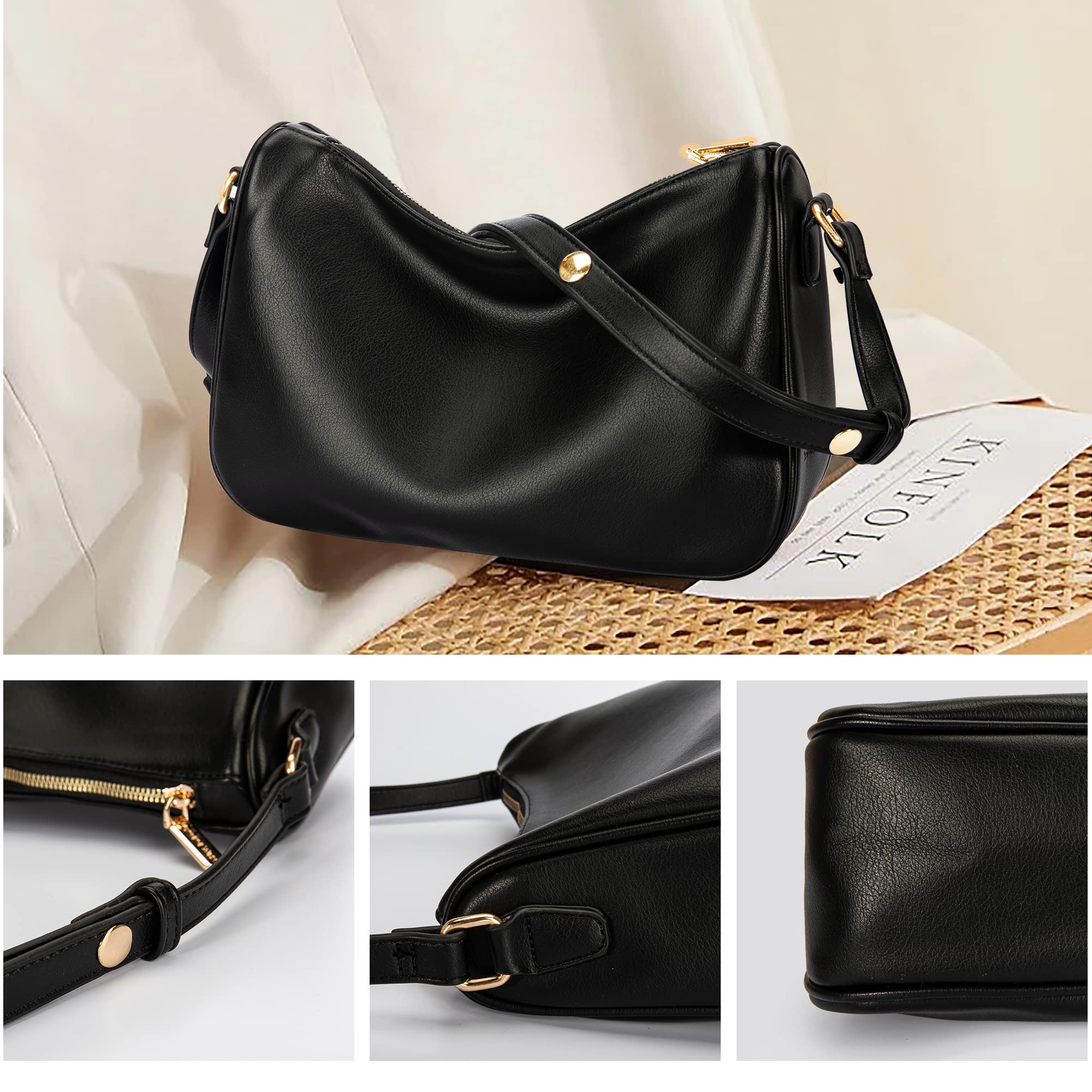 Montana West Large Shoulder Bag for Women Leather Crossbody Bag Classic Handbag & Purse MWC-120BK, Black