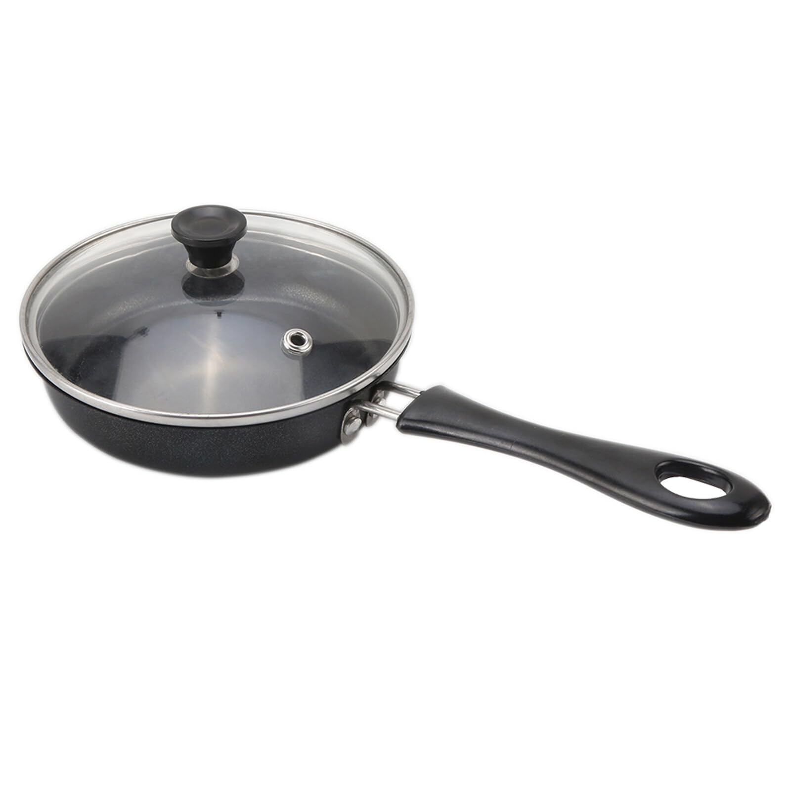 Sonhomay Egg Frying Pan, 4.7-Inch Single Egg Durable Small Pan with Handle, Nonstick Frying Pan With Lid Covered, Heat Resistant Small Egg Skillet Cooking Pot, Portable Round Omelet Pan for Stove