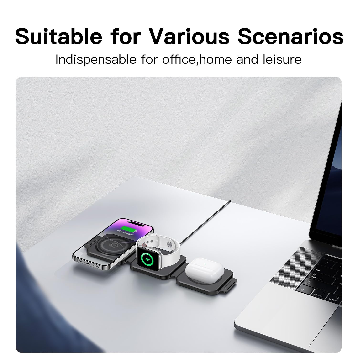 JARGOU 3 in 1 Wireless Charger, Fast Charging Station, only Applicable for iPhone Models Below 14