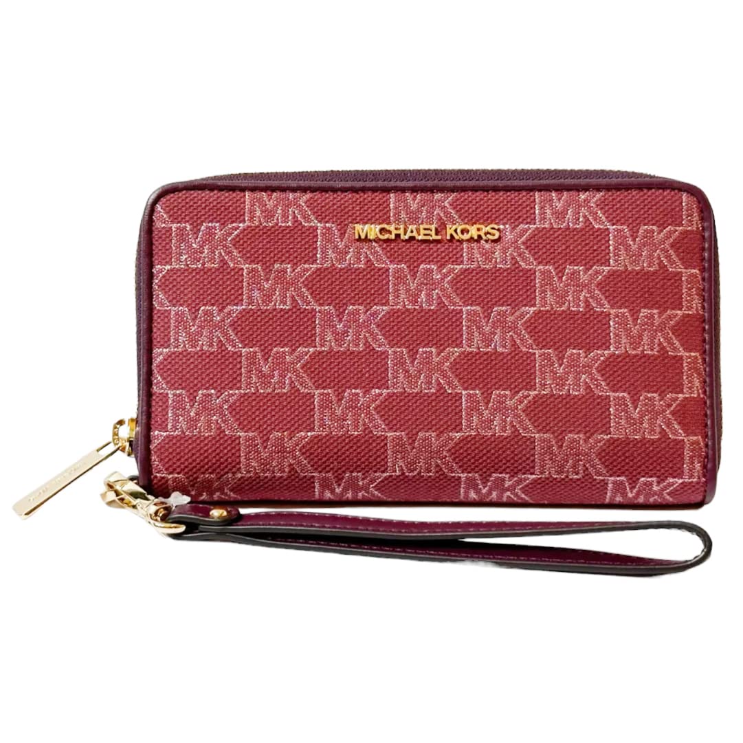 Michael Kors Jet Set Travel Large Phone Case Wristlet Wallet MK Mulberry Multi