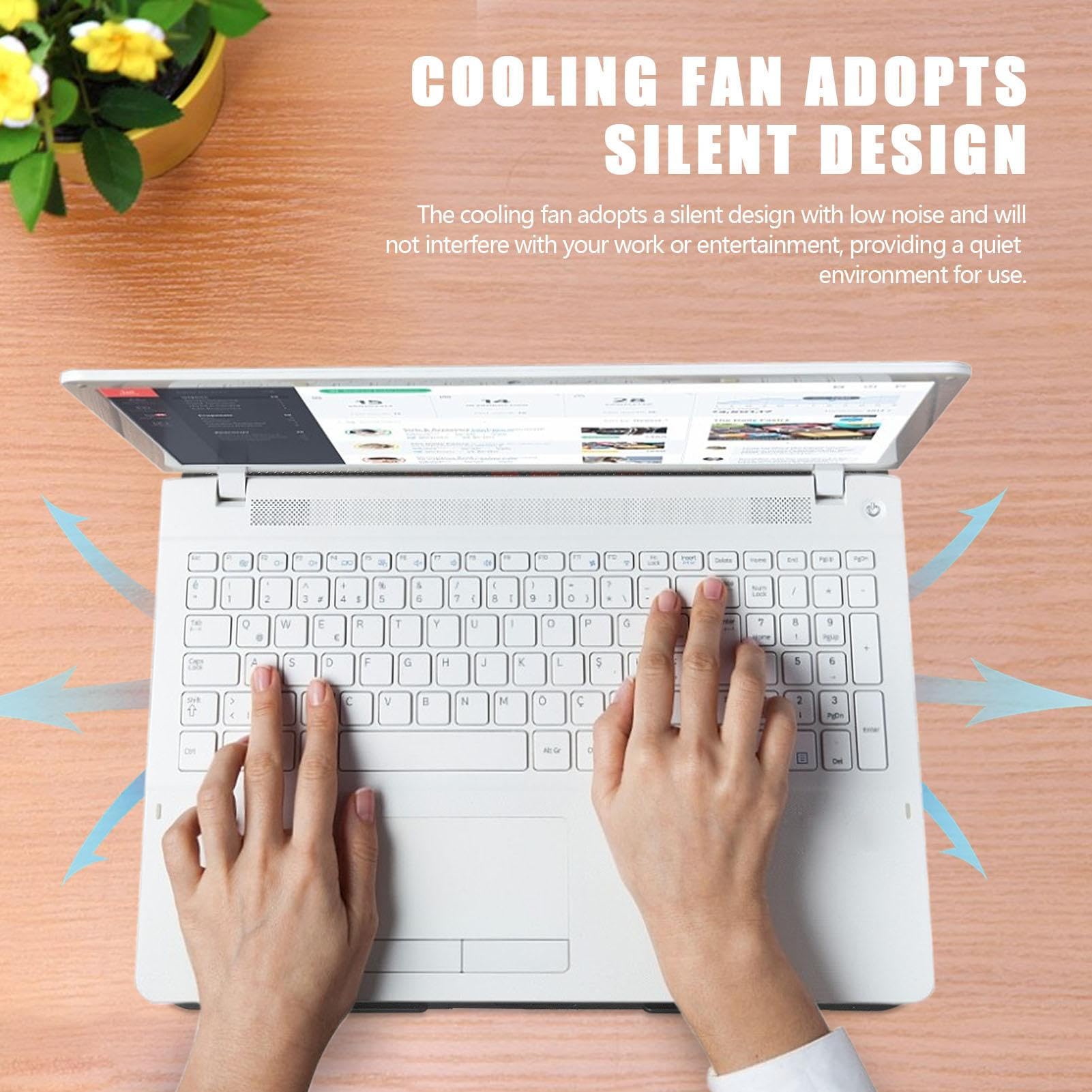 Laptop Cooling Pad, Laptop Cooler Cooling Pad, Laptop Cooler Stand with Height Adjustable, Laptop Cooling Pad with Cooling Fan, Laptop Fan with No Light, Adjustable Mounts Laptop Cooling Stand for Lap