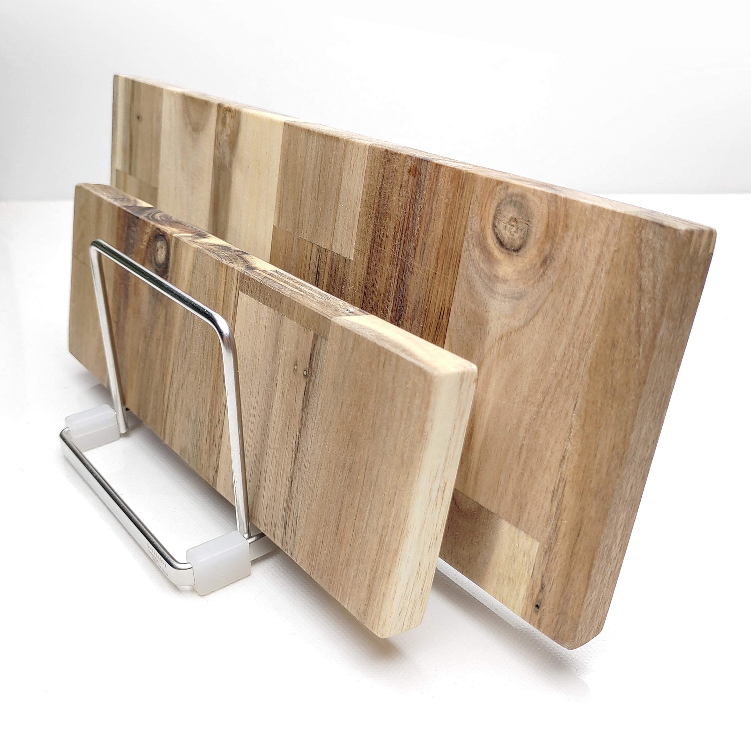 LENITH Cutting Board Rack Chopping Board Organizer Stand Holder Kitchen Countertop Pots Pan Lids Rack Organizer (Small_Cream Color)