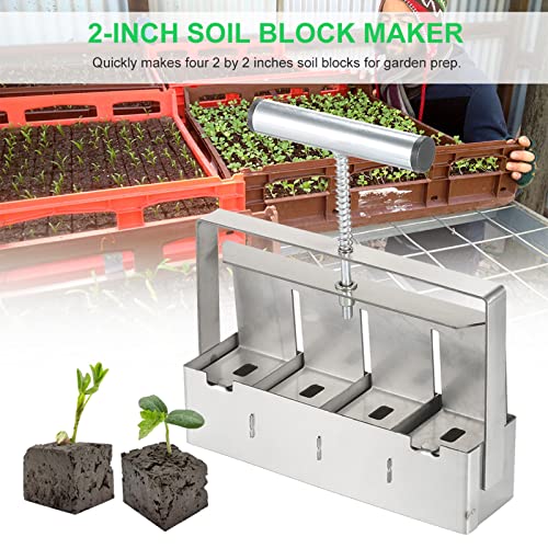 Manual Soil Block Maker Micro Soil Blocker Set 2 inch Soil Block Soil Blocking Tool for Seed Stater Tray