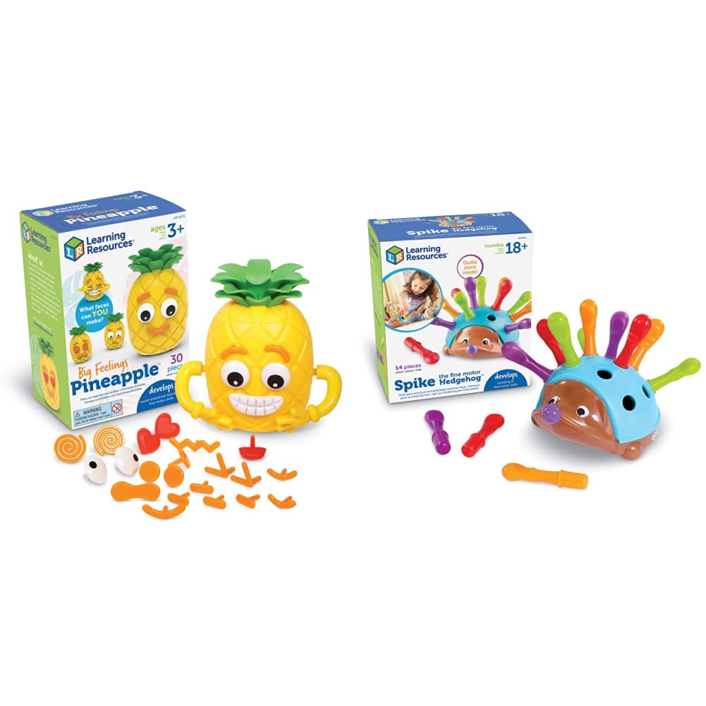 Learning Resources Big Feelings Pineapple & Spike The Fine Motor Hedgehog, Sensory, Toys for Toddler, Ages 18 Months+