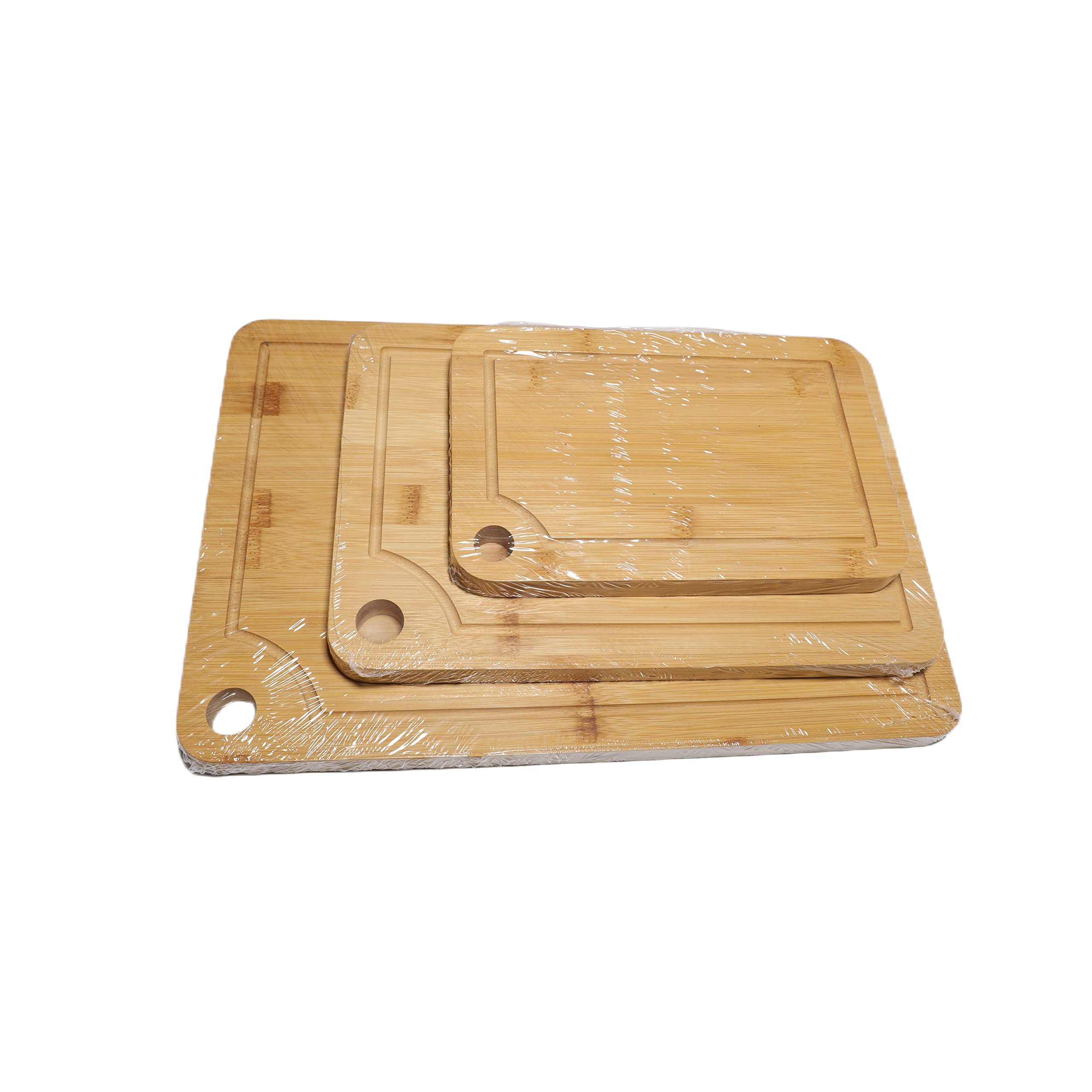 Hush Berry Extra Large Bamboo Cutting Boards, (Set of 3) Chopping Boards with Juice Groove Bamboo Wood Cutting Board Set Butcher Block for Kitchen, End Grain Serving Tray