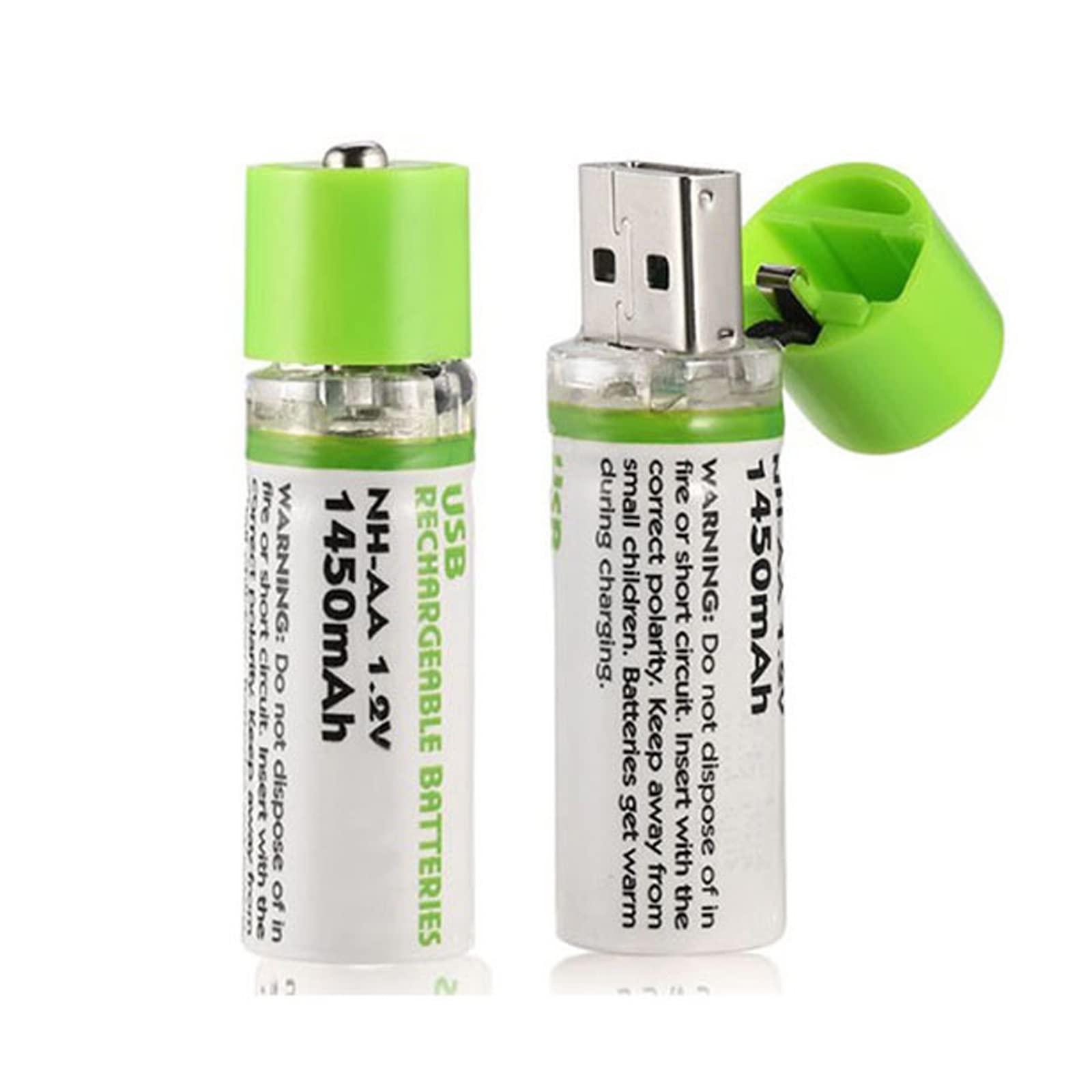 MONTEK Portable Power Station, USB 1.2V/1750mWh Rechargeable Battery For Toys Mouse, No.5 NH-AA High Capacity, Fast Charging with USB, 2-Pack, green (X1000)