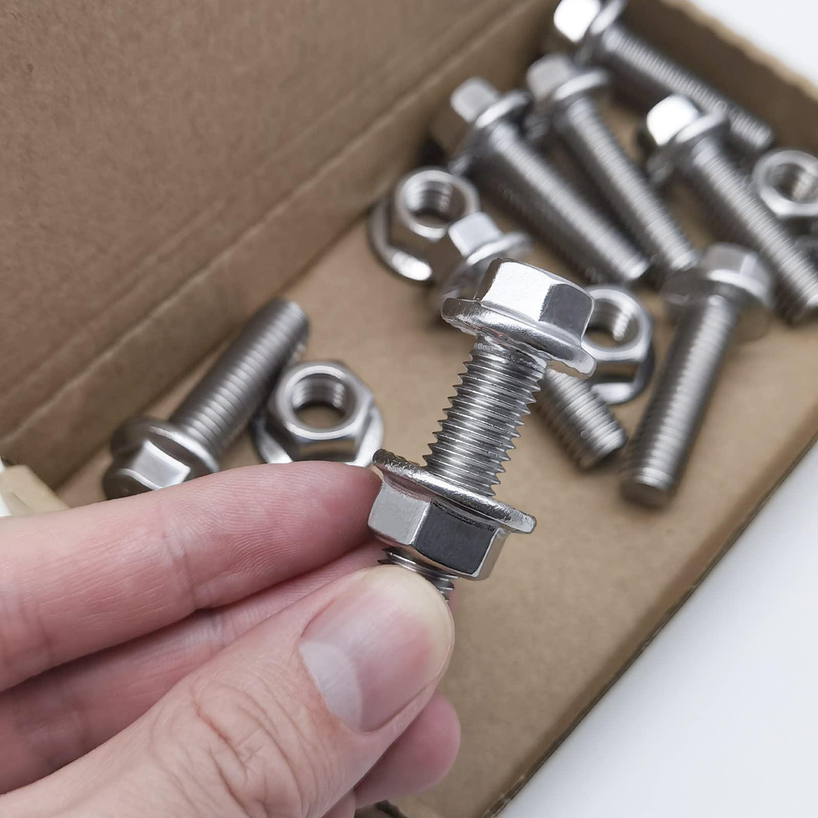 OBPSFY 8 Pack Flanged Hex Head Bolts, M10X1.5-35mm Flanged Hex Head Screws,Exhaust Manifold Bolt Kit,Flange Bolts and Nuts for Securing Exhaust Components