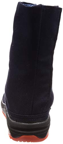 Japanese Cushioned Tabi Shoes Air Jog V 6 Clasps Toe Boots Short Version (12.5 Wide Women/11 Medium Men, Navy)