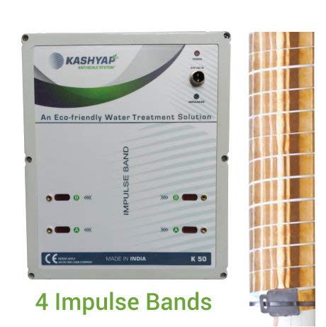 KASHYAP K50 Hard Water Mineral Descaler (4 inch pipes / 220 GPM) with water softener and clean water benefits