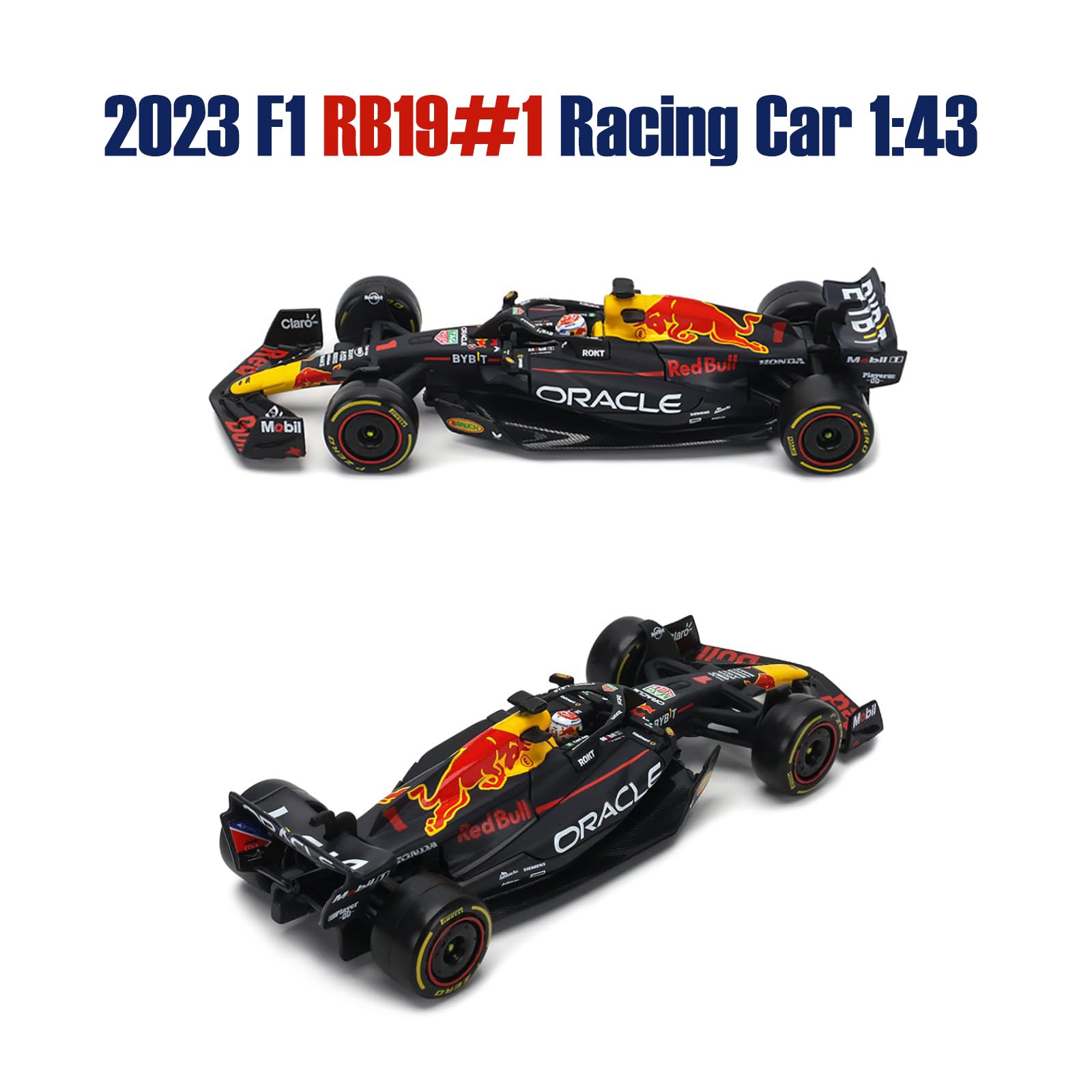 HTLNUZD Bburago 1:43 New 2023 F1Champion Racing F1RB19#1 Alloy Car Formula 1/43 NO.1 Verstappen for Red Bull Die cast Model Collection Gift (Acrylic Box Version RB19#1)
