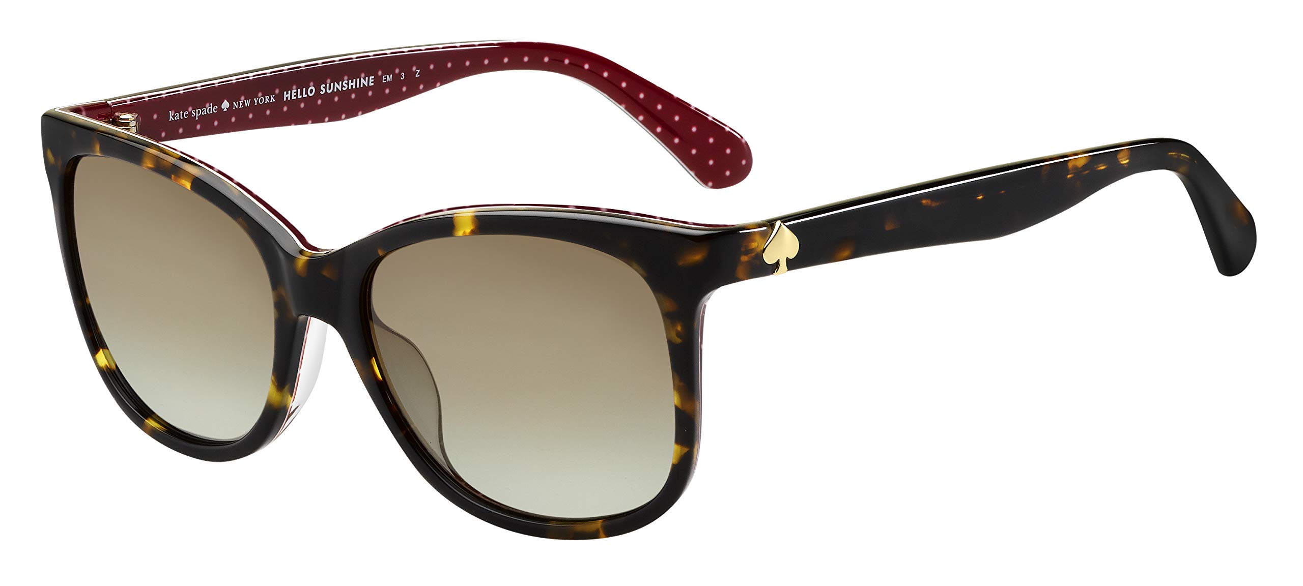 Kate Spade New York Women's Danalyn/S Square Sunglasses, Havana/Polarized Brown Gradient, 54mm, 17mm