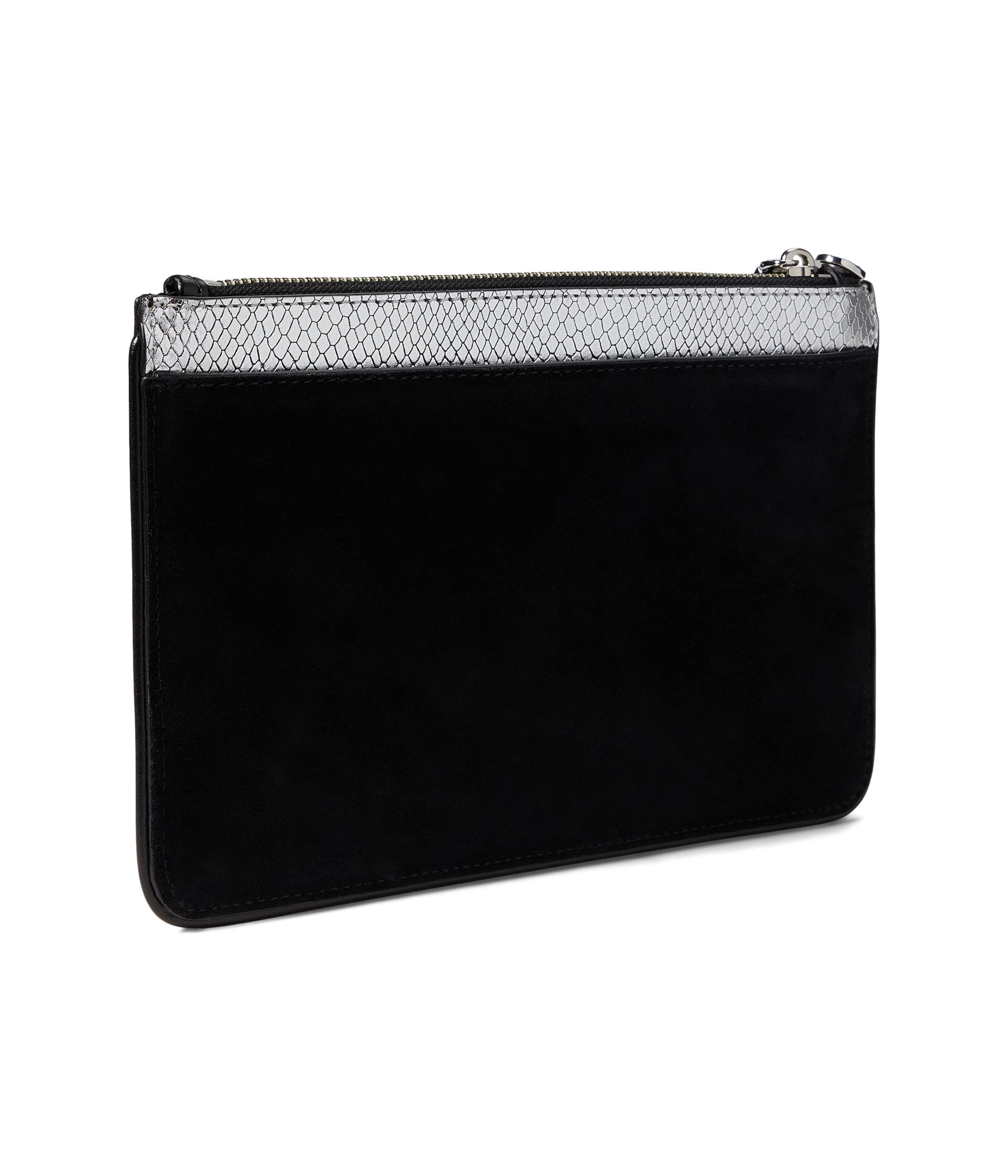 Michael Kors Jet Set Charm Large Top Zip Wristlet Black/Silver One Size