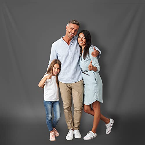 Julius Studio 6 ft. x 9 ft. Pure Gray Background Backdrop Screen, Superior 150GSM Higher Density Thicker Synthetic Fabric Material for Professional Studio, Family Events, Grey Video Shooting, JSAG105