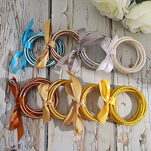 Lightweight 4 Colors Bowknot Glitter Filled Jelly Silicone Bangle Bracelet for Women Girls Buddhist Rush Bracelet Gift