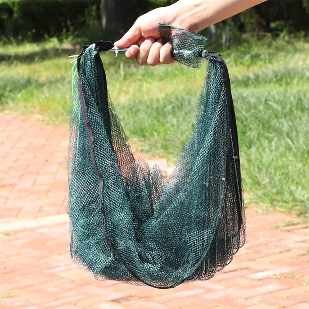 LDCHNH 12/16/20 Hole Cast Fishing Crayfish Crab Cage Nylon Foldable for Fishing Tools Traps Landing (Color : Gray, Size : 20 Holes)