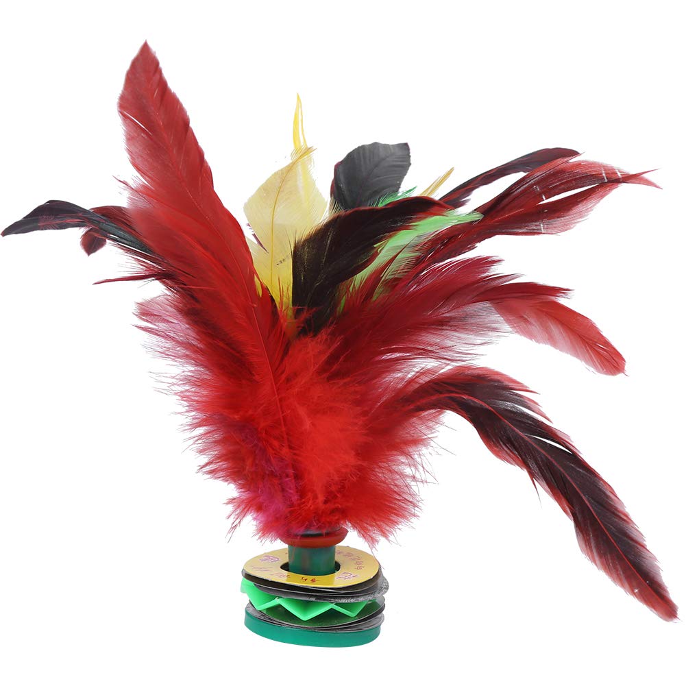 LAIONTY Chinese Manual Traditional Feather Shuttlecock, Color Kicking Shuttlecock for Foot Exercise