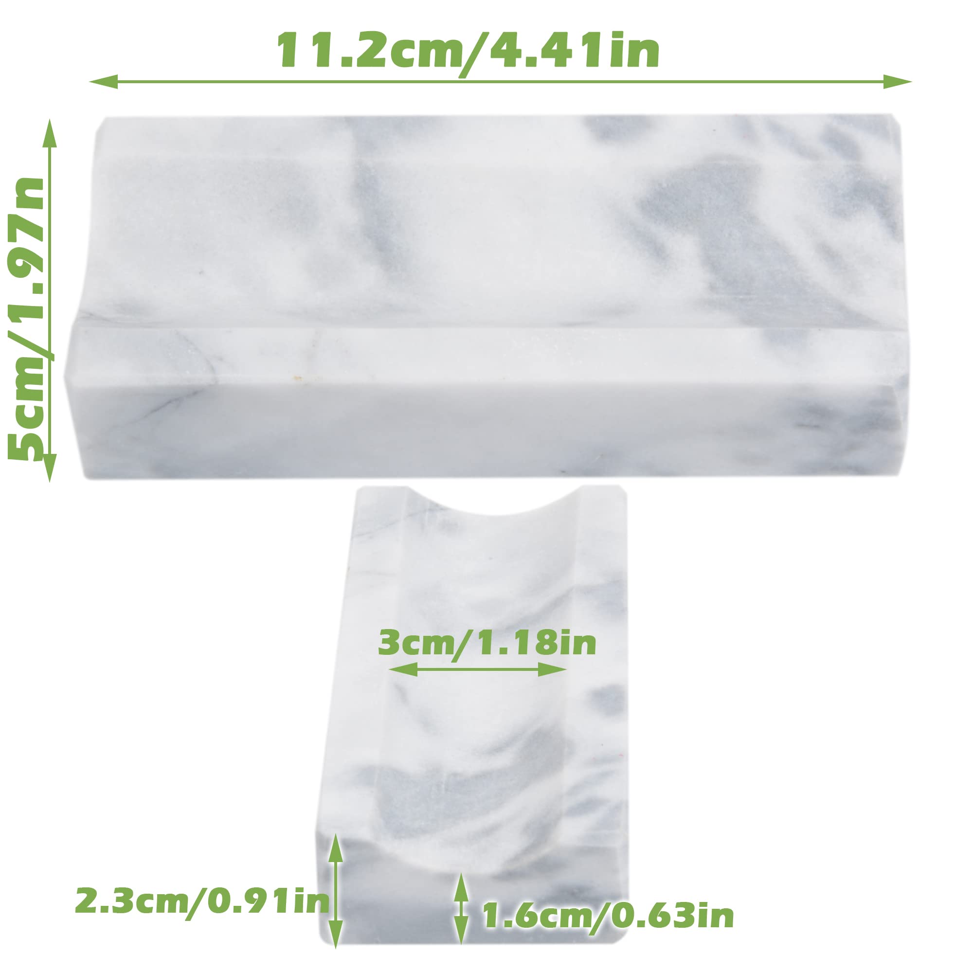 Marble Rolling Pin Holder,Rolling Pin Display Rack,Suitable for Storing Rolling Pin,Pizza Roller,Spoon,Knive,Fork and Other Kitchen Utensils,Set of 2(White Grey)