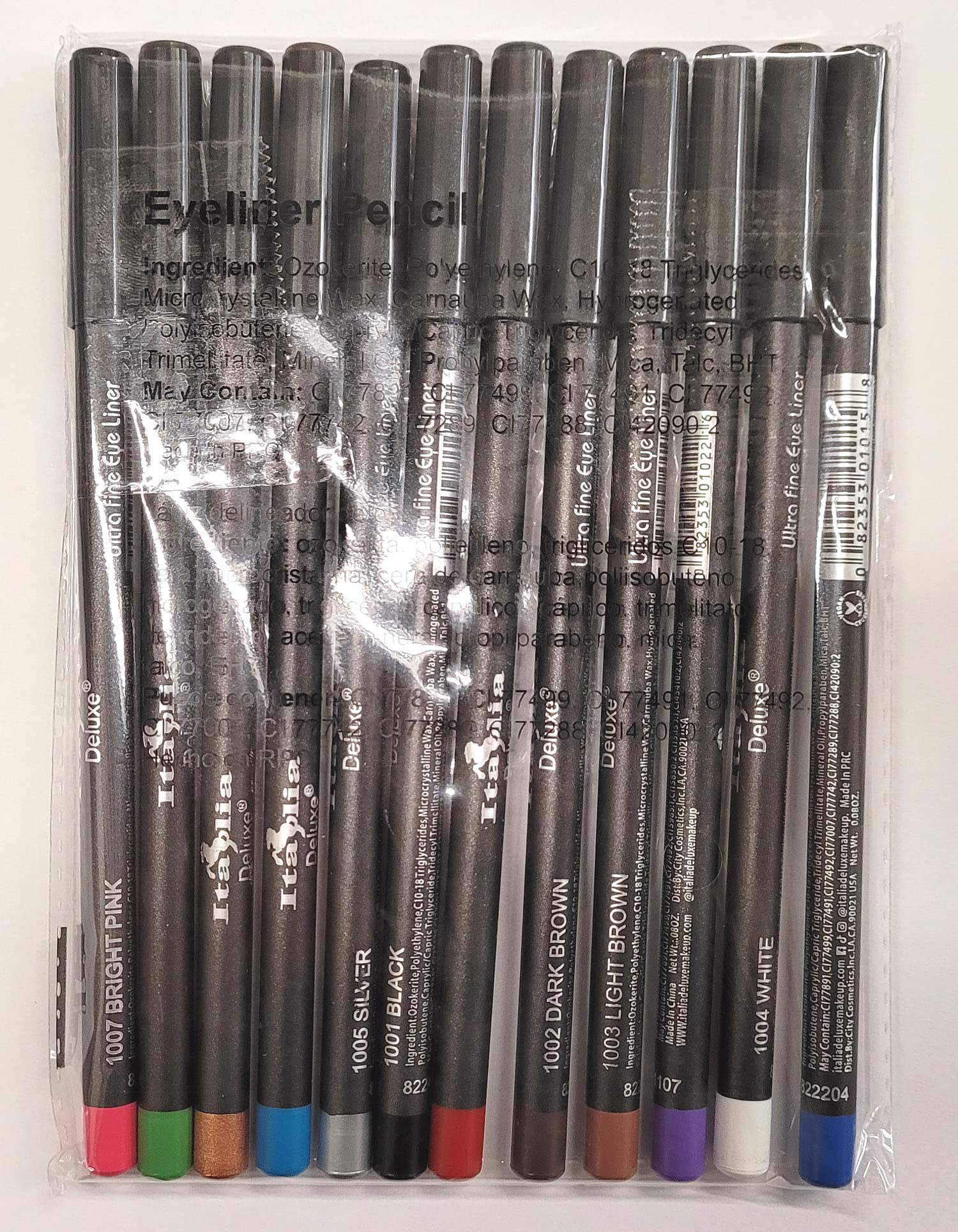 Italia Delux Ultra Fine Eyeliners (Set of 12 Colors)