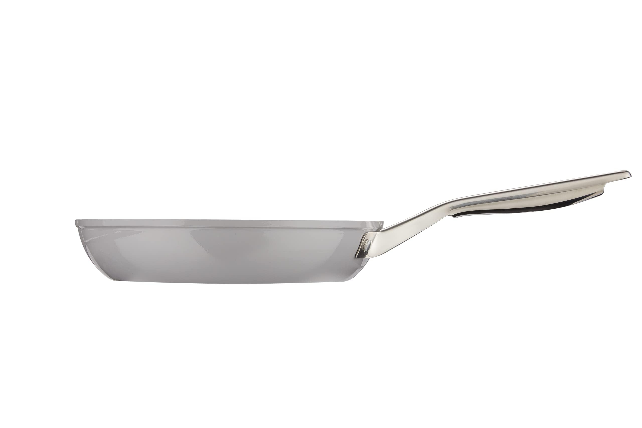 MsMk Non-Stick Small 8 Inch Enamel Frying Pan Grey - Stain-Resistant, Dishwasher Safe, Easy to Clean - Perfect for Runny Eggs, Steak, Avocado - Lightweight with Hollow Stainless Steel Handle
