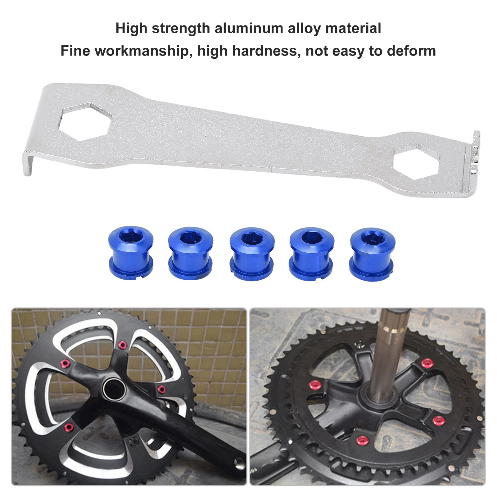 LAIONTY Bicycle Sprocket Bolt Wrench 4.9mm Road Bike Disc Stud Bolt Screw for Crankset Wrench Wrench(蓝色)