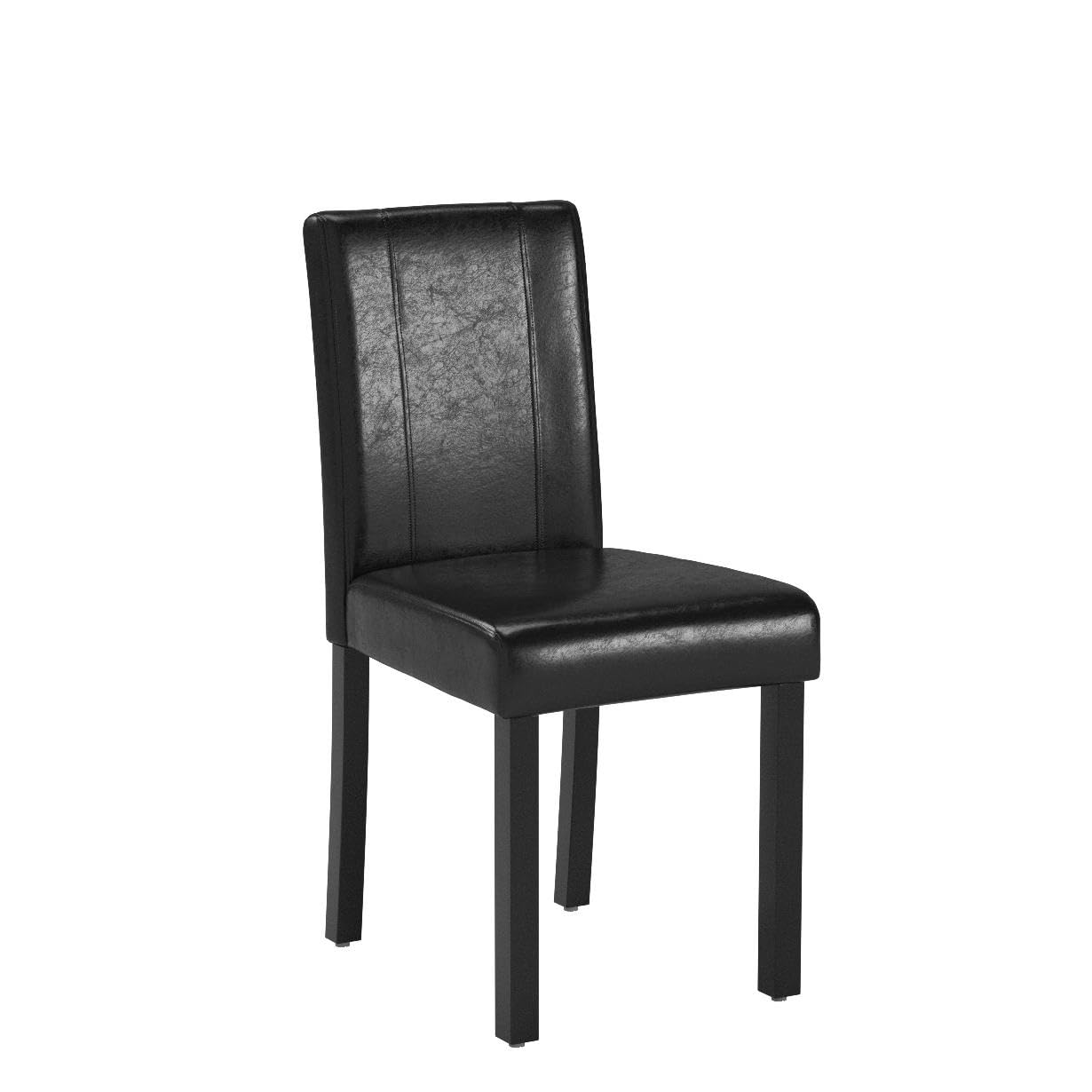 JUMMICO Dining Chair PU Leather Living Room Chairs Modern Kitchen Armless Side Chair with Solid Wood Legs Set of 4(Grey)