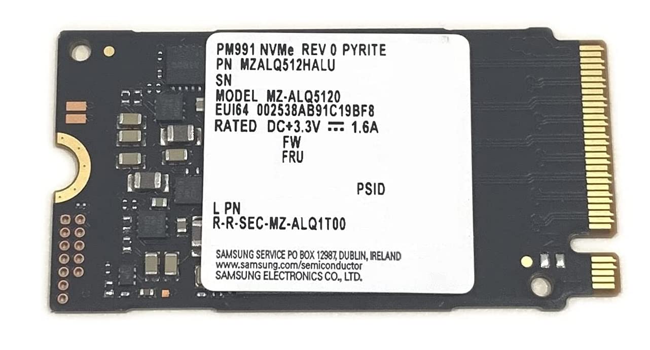 OEM Samsung SSD 512GB PM991 M.2 2242 42mm NVMe PCIe Gen3 x4 MZALQ512HALU MZ-ALQ5120 Solid State Drive M Key