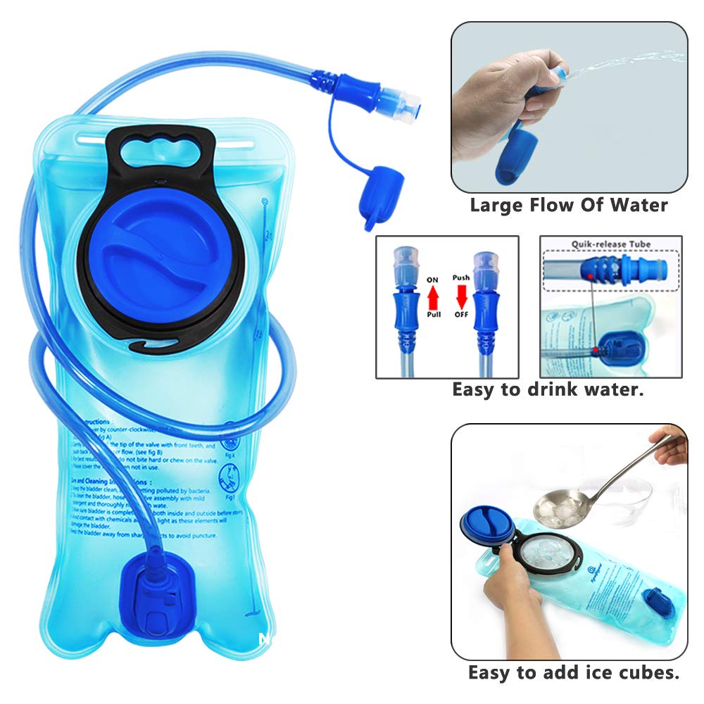 Hydration Backpack, Lightweight Hydration Pack, Water Backpack Pack with 2L Hydration Water Bladder , Suitable for Men Women Kids Biking,Hiking,Camping, Cycling, Running, and Music Festival(Blue)