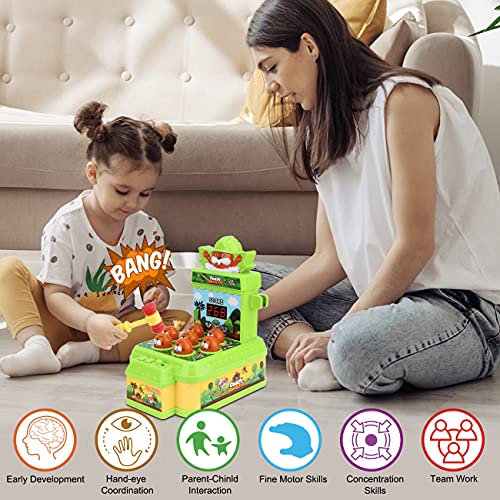 Lefree Whack a Mole Game, Light-Up Musical Pounding Toy, Early Developmental Toy, Birthday Gifts for Boys, 2 Soft Hammers Included