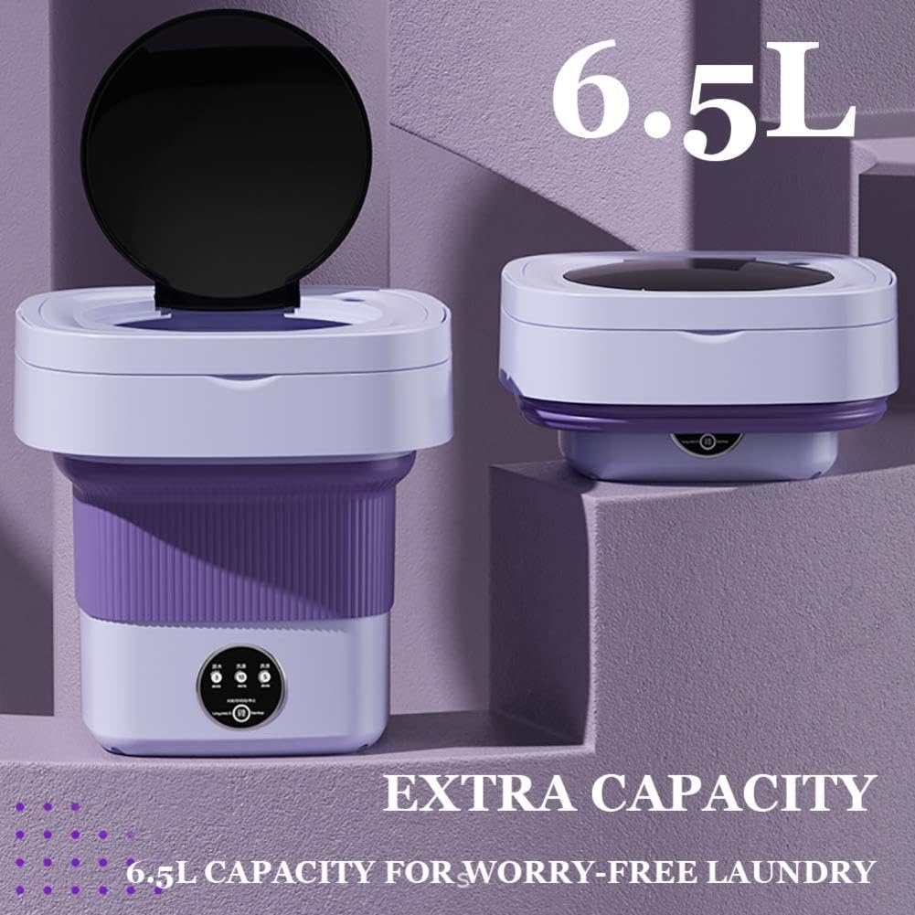 JCAKES Mini Portable Washing Machine，Foldable Washing Machine，Small Washing Machine，6.5L Washing Machine with Drying Drum, 3 Modes Touch Timer Washing Machine，for Socks, Baby Clothes, Underwear