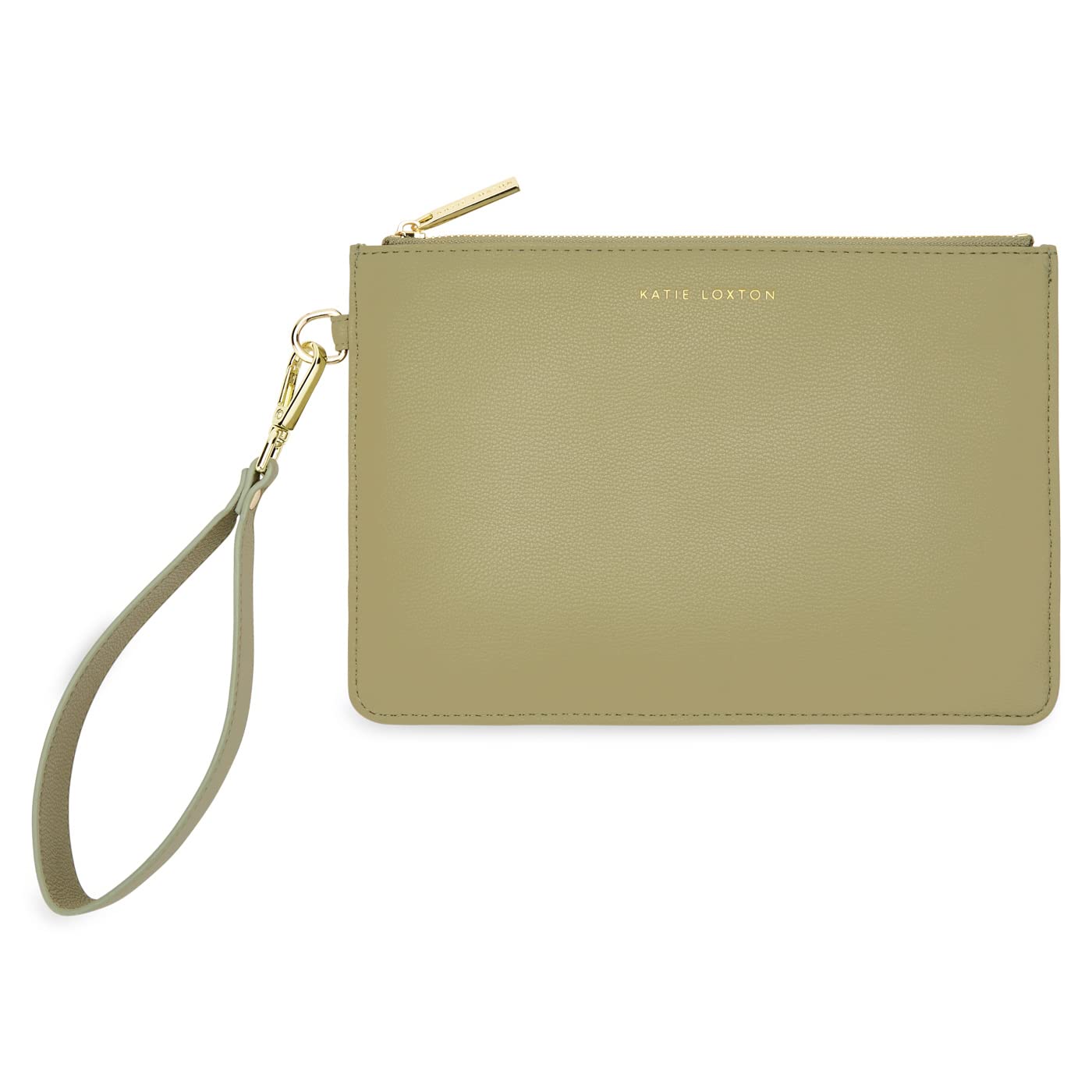 KATIE LOXTON Zana Womens Medium Vegan Leather Clutch Purse Wristlet Pouch Olive Green