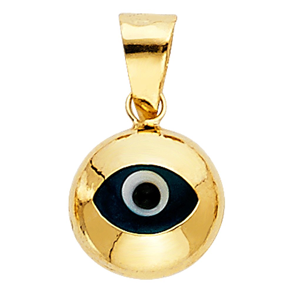 GoldenMine Fine Jewelry Collection 14k Yellow Gold Evil Eye Charm Pendant