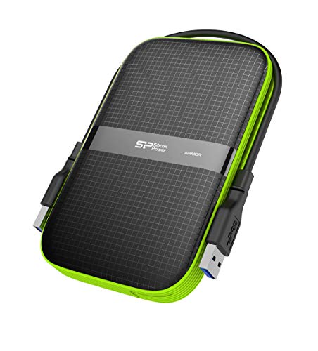 Silicon Power 2 TB External Portable Hard Drive Rugged Armor A60 Shockproof Water-Resistant 2.5-Inch USB 3.0, Military Grade MIL-STD-810G & IPX4, for PC/Mac/Xbox One/Xbox 360/PS4/PS4 Pro/PS4 Black