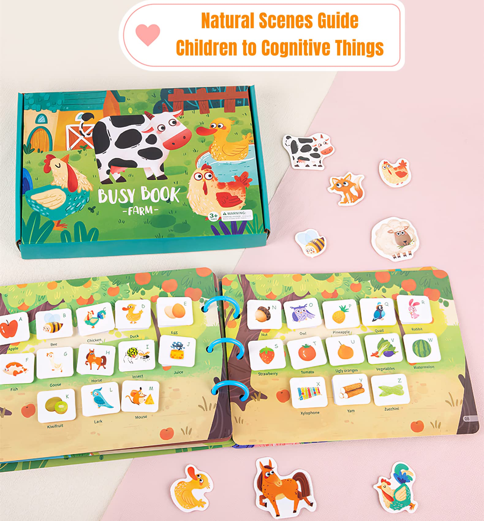 MIKNEKE DIY Quiet Book for Toddlers, Montessori Busy Book for Kids, Dinosaur Preschool Learning Activities Learning & Education Toys