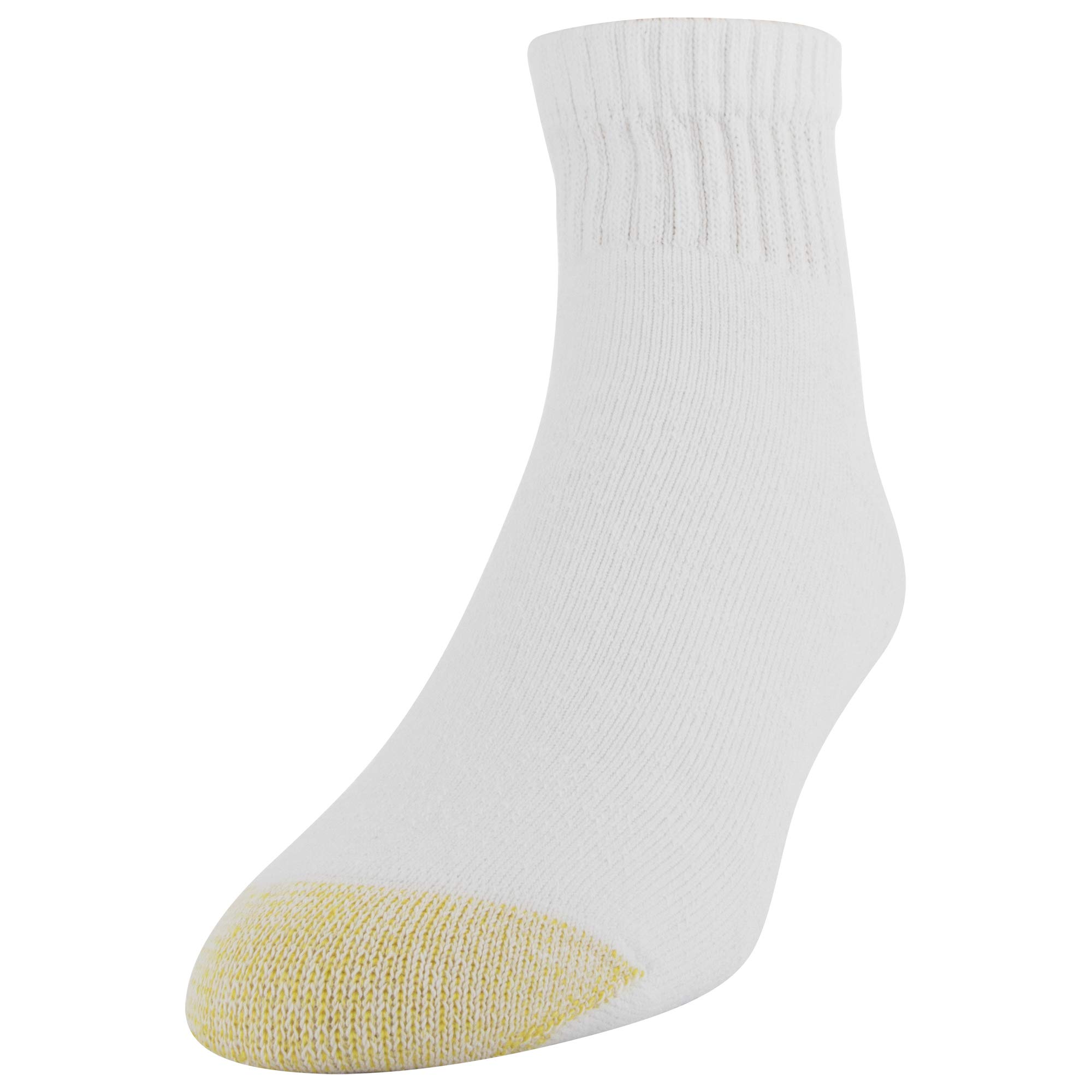 GOLDTOE Men's 656P Cotton Ankle Athletic Socks, Multipairs, White (6-Pairs), Large