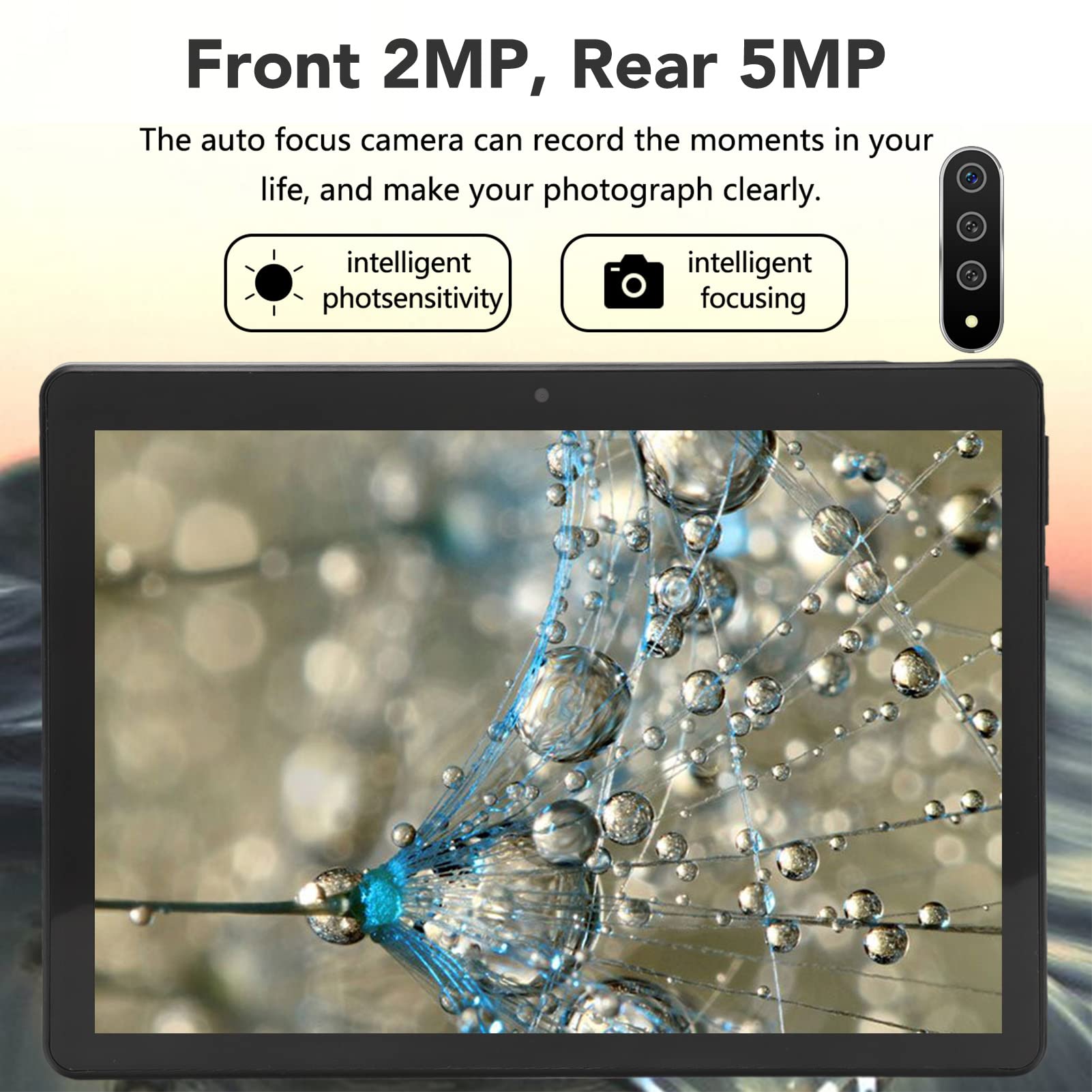 Septpenta 10 Inch IPS Display Tablet, 128GB Octa Core CPU 3GB RAM 32GB ROM, 1280 X 800 IPS High Resolution Display, with Two SIM and One Memory Card Slot Dual Band Ideal for Kids to Video Chat (USA)