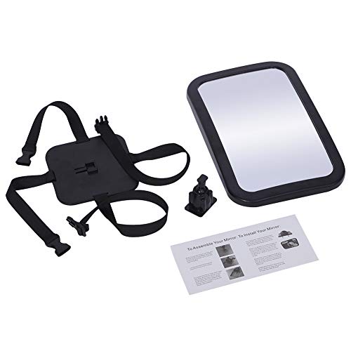 IDEALHOUSE Baby Car Mirror, 360 Degree Adjustable Safety Car Seat Mirror for Rear Facing Infant with Wide Crystal Clear View, Shatterproof, Fully Assembled, Crash Tested and Certified