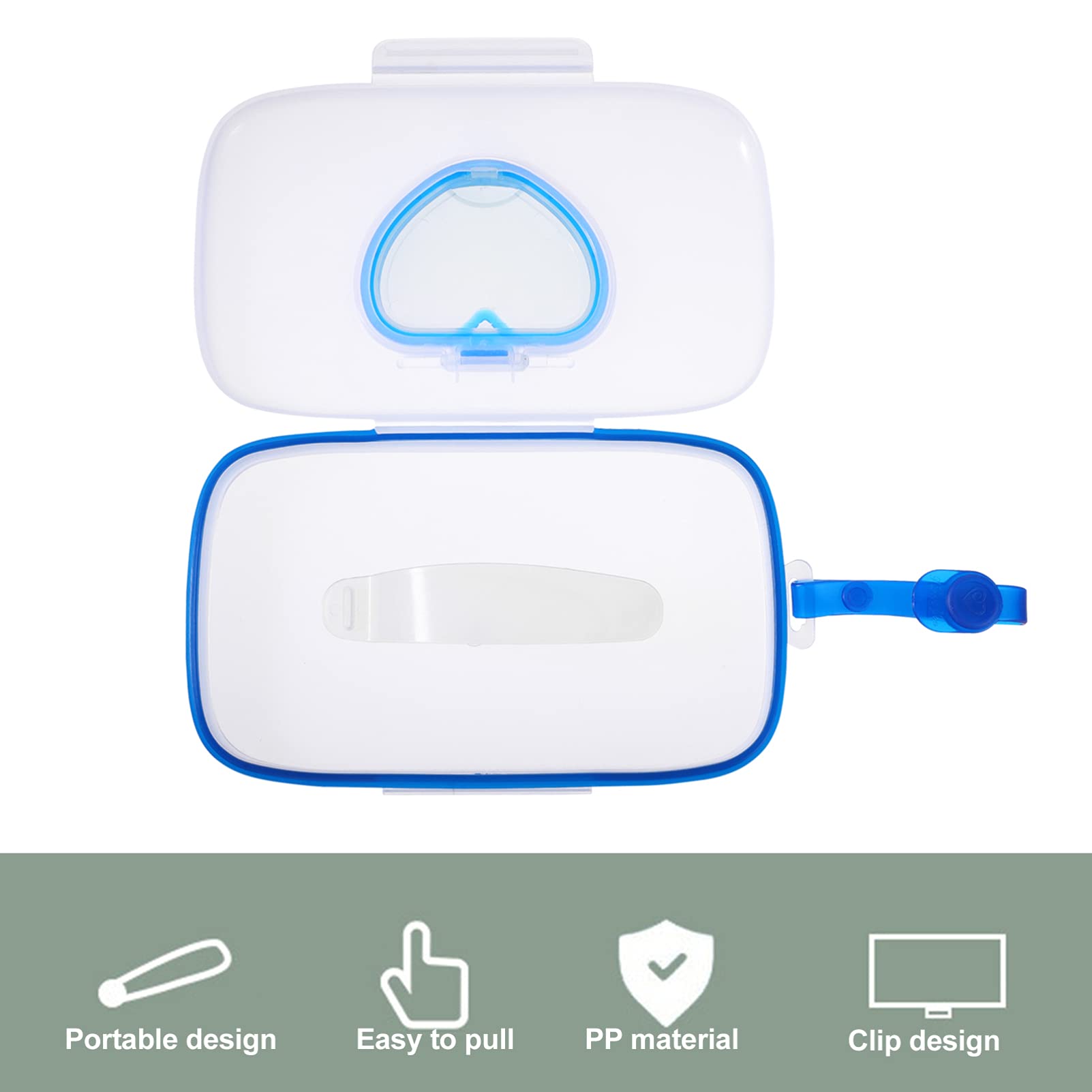 On- Diaper Wipe Holders The- Go Wipes Dispenser Baby Outdoor Travel Stroller Box Refillable Container for Car Bathroom Living Room Sky- Pouch Blue Travel Tissue