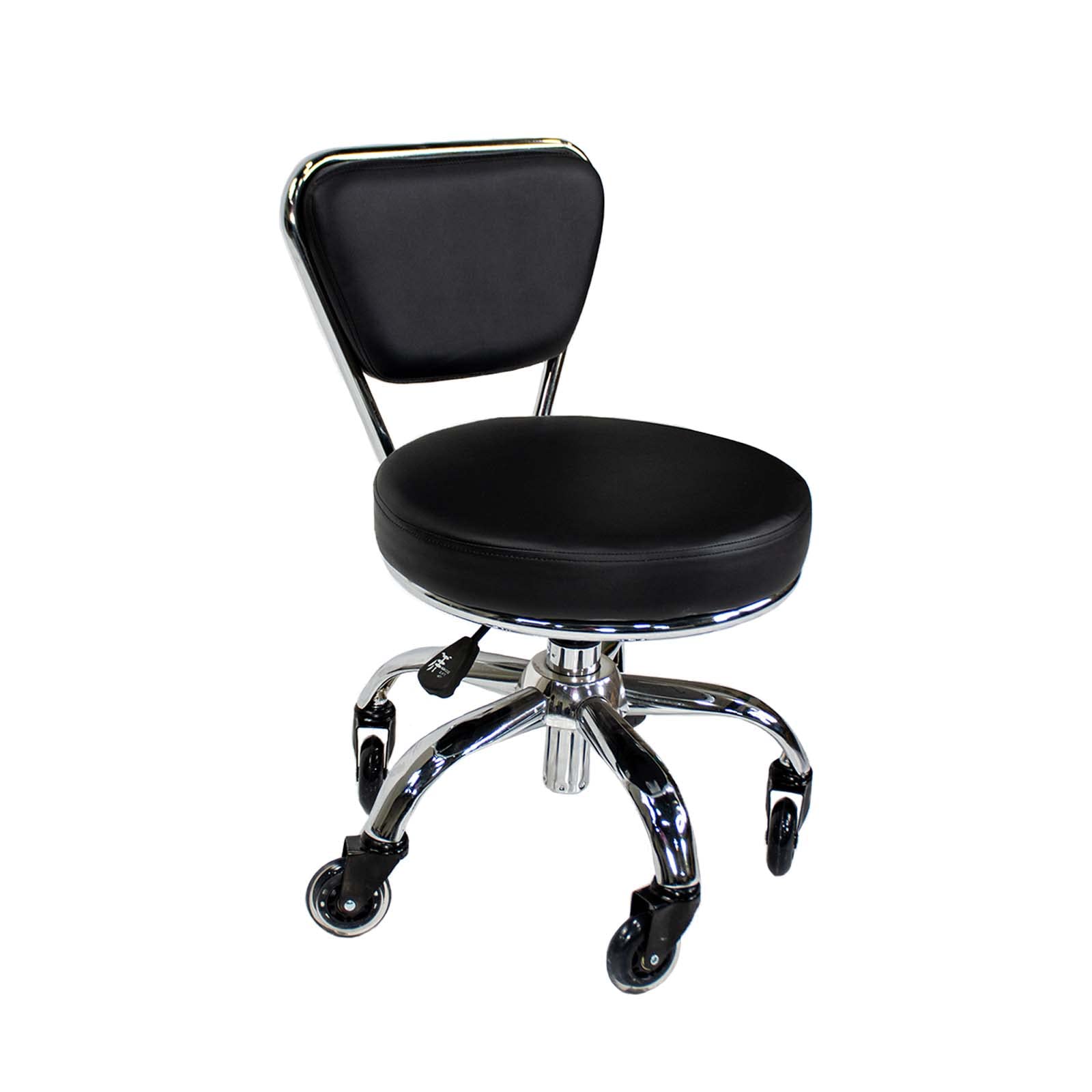 MAYAKOBA Dayton Garage Rolling Seat (Black Upgrade Casters) Pneumatic, Short Stool with Adjustable Height 13"-15", Perfect for Garage Task, Home Cleaning, Bathroom Short Seat, Technician Task