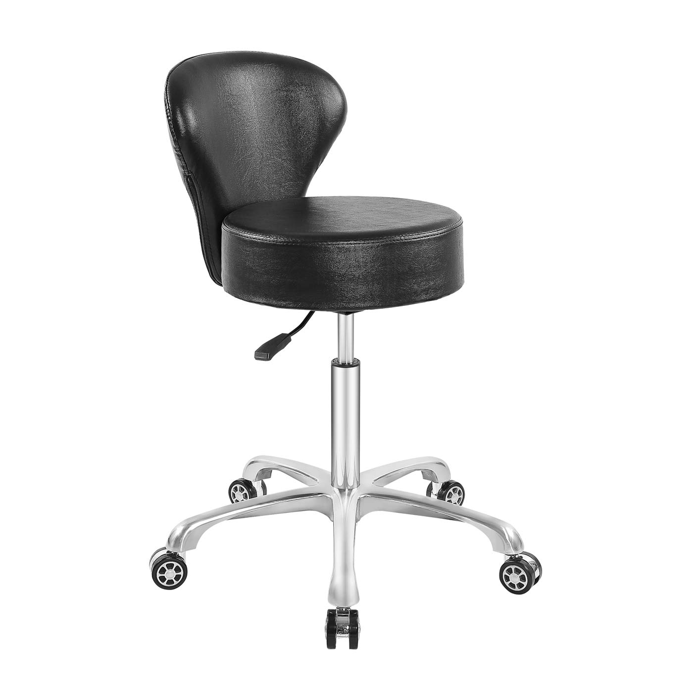 Hydraulic Rolling Stool Desk Chair Drafting Adjustable with Backrest Heavy Duty for Office Kitchen Medical Dentist Shop and Home (Without Footrest)