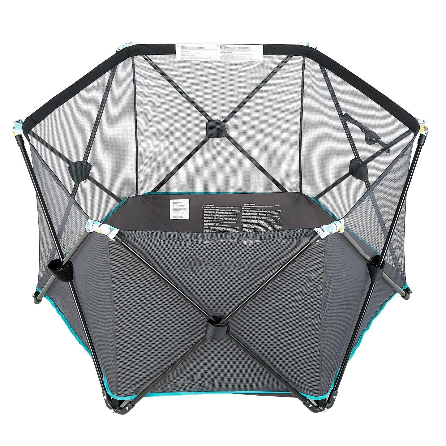 Pamo Babe 6-Panel Portable & Foldable Baby Playpen for Toddlers, Outdoor Travel Playard for Baby with Carrying Case (Black)