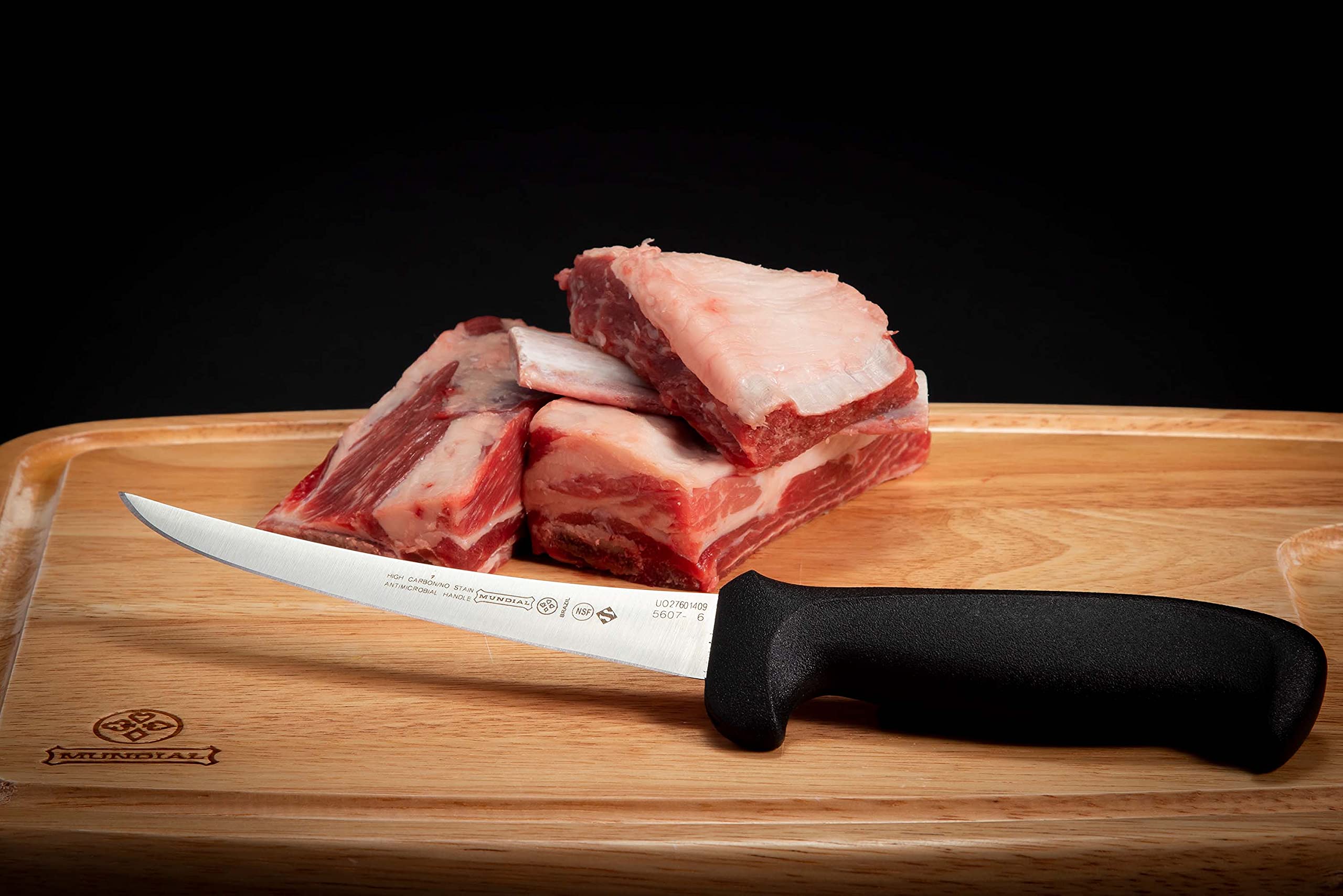 Mundial 6-Inch Curved Semi-Stiff Boning Knife, Black